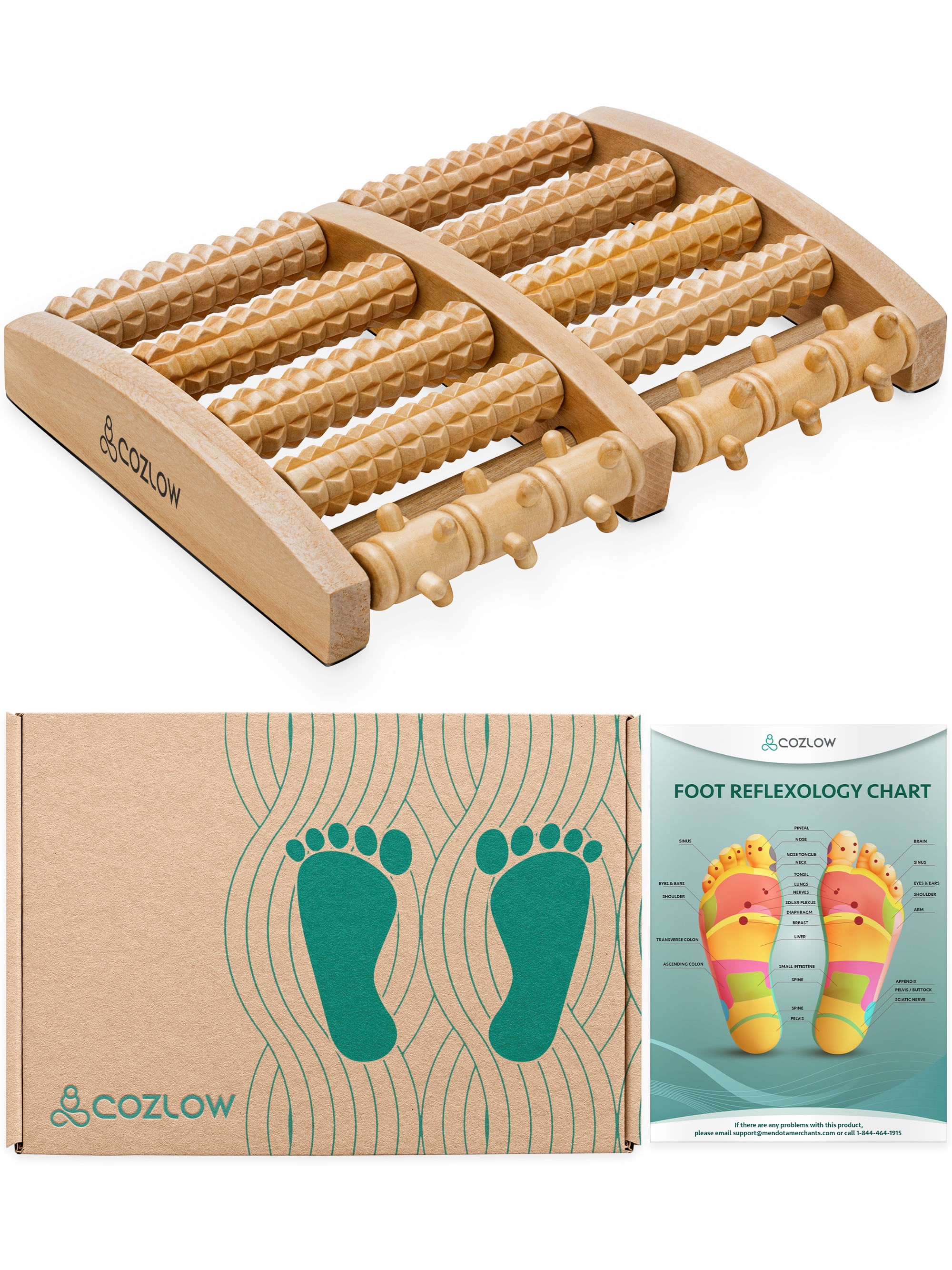 Cozlow Wooden Foot Massager for Neuropathy & Plantar Fasciitis Pain ...