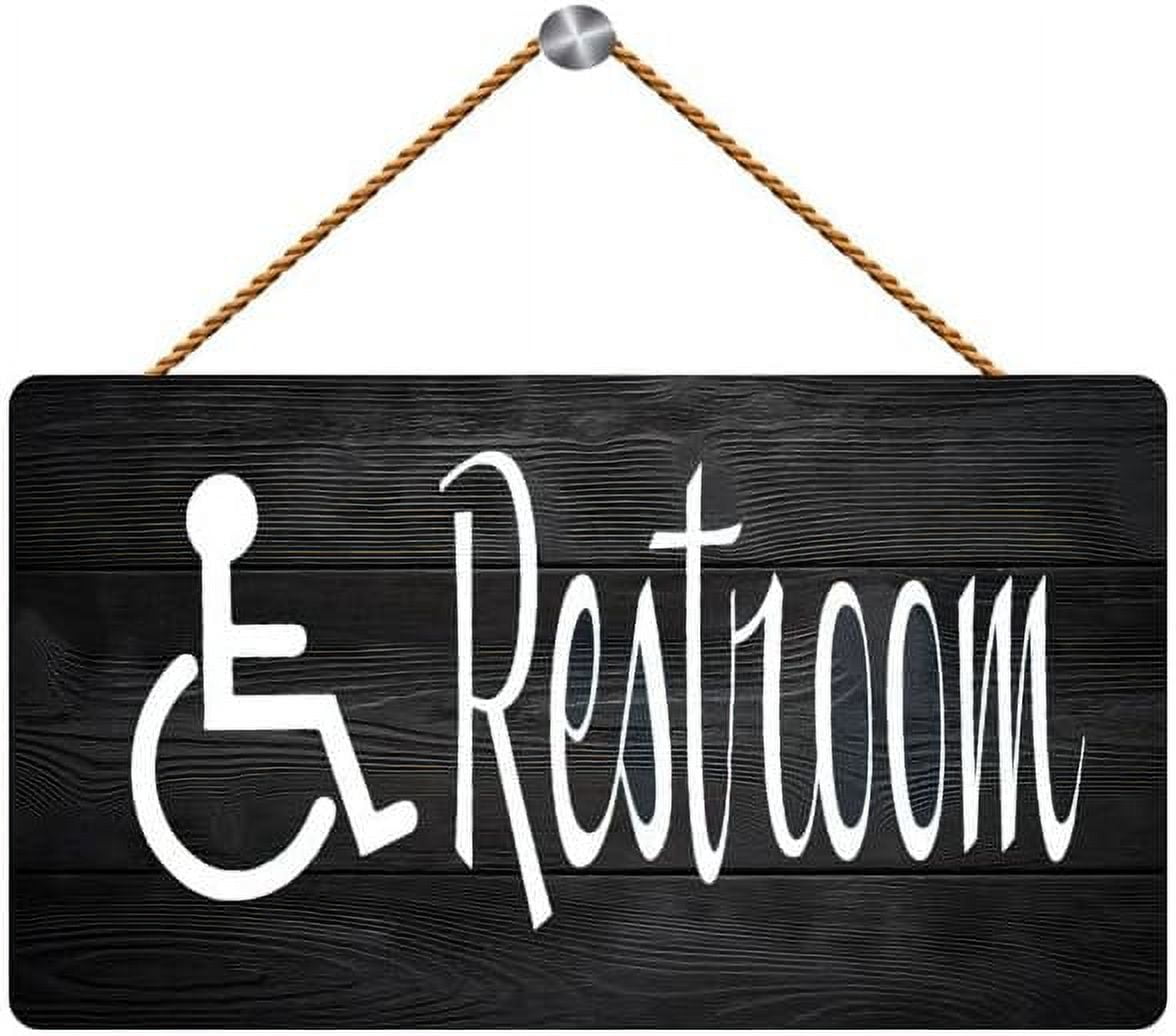 Wooden For Wall Decor Restroom Handicap Symbol Custom Wood Sign ...