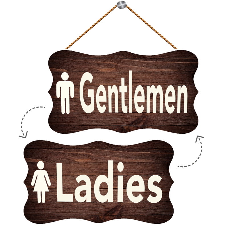 Wooden For Wall Decor Two Sided Ladies And Gentlemen Symbol Wood ...