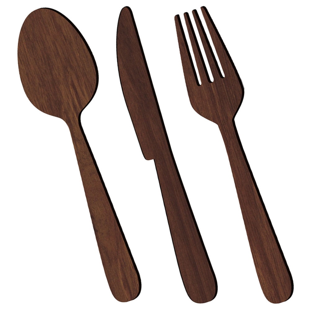 ifundom 1Set Wooden Kitchen Wall Sign Fork Spoon Rustic Dining Room ...