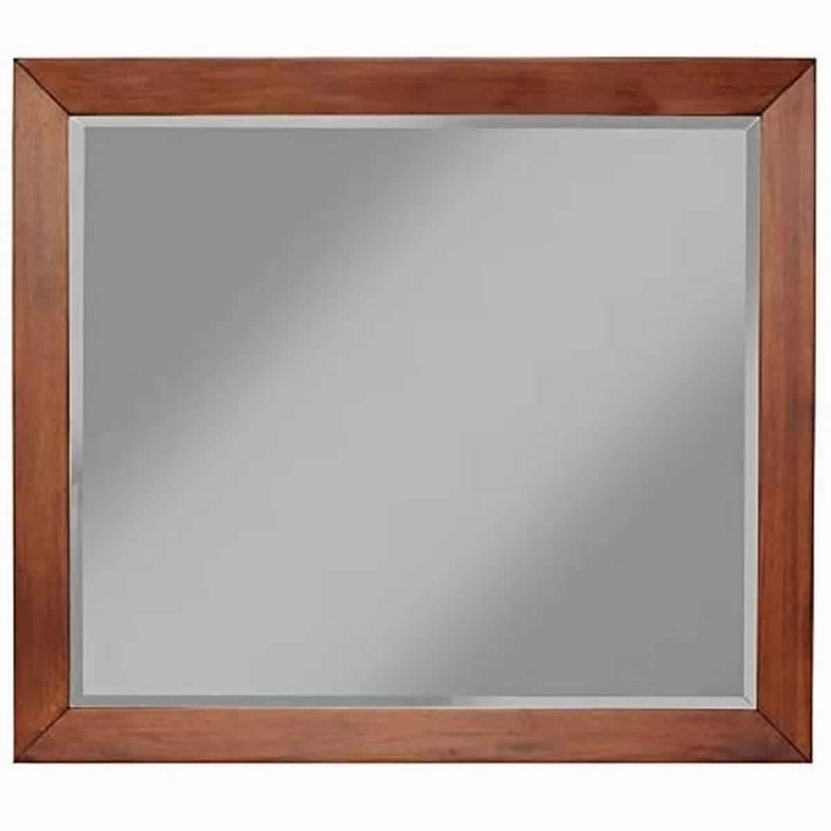 Wooden Frame Dresser Mirror with Natural Grain Details Cherry Brown ...