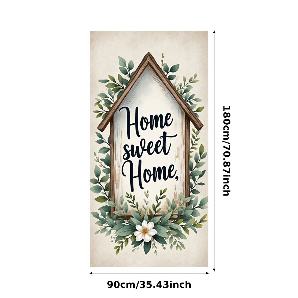 Wooden Frame Home Sweet Rustic Floral Banner for Home Entryway Porch ...