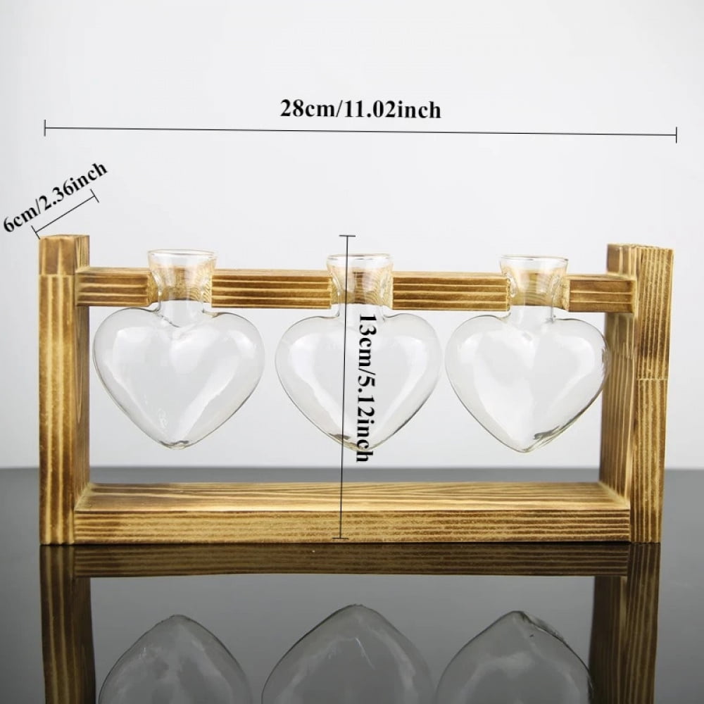Wooden Frame Tabletop Vase Set Multi-Purpose Bonsai Planter Hydroponic ...