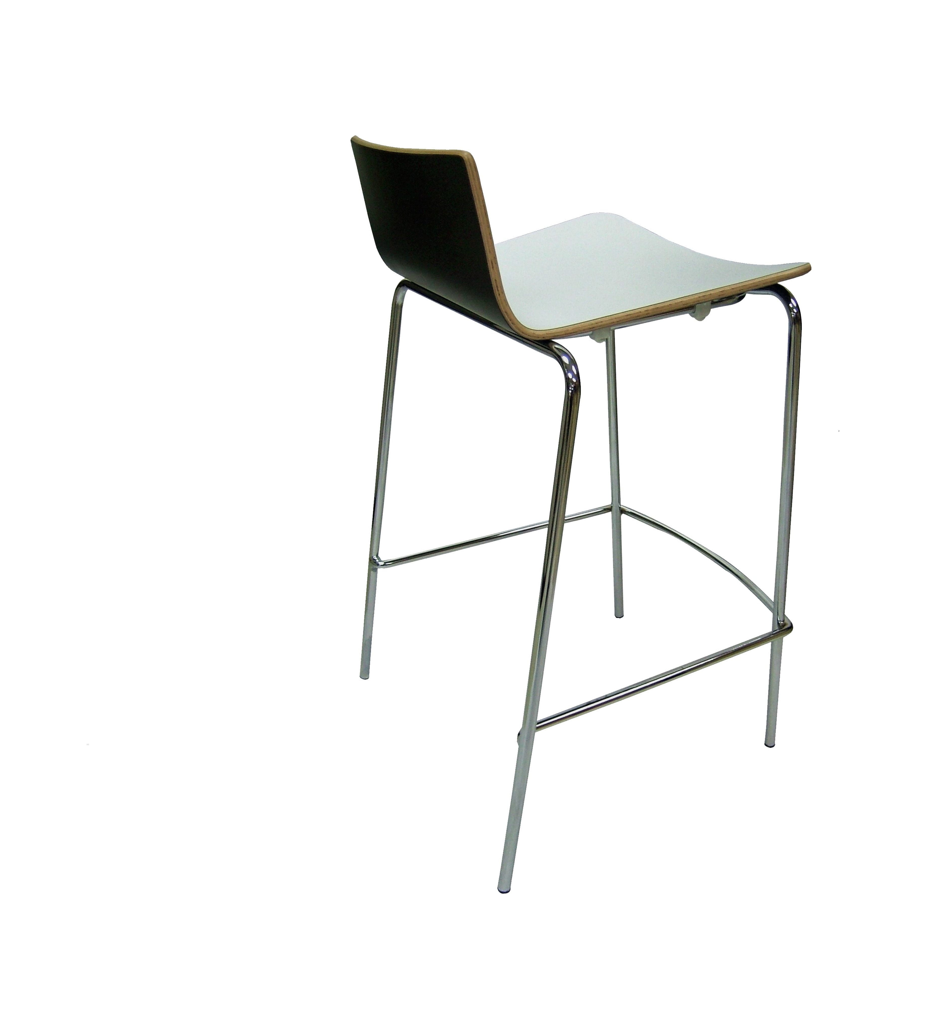 Wooden Frame and Heavy Duty Frame Bar Height Stool in Black/White Color ...