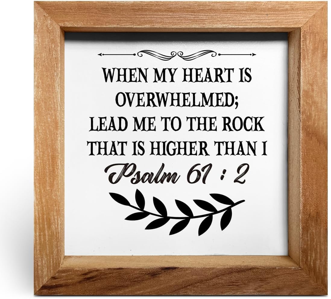 Wooden Framed Sign Motivational Religious Encouraging Scripture Country ...