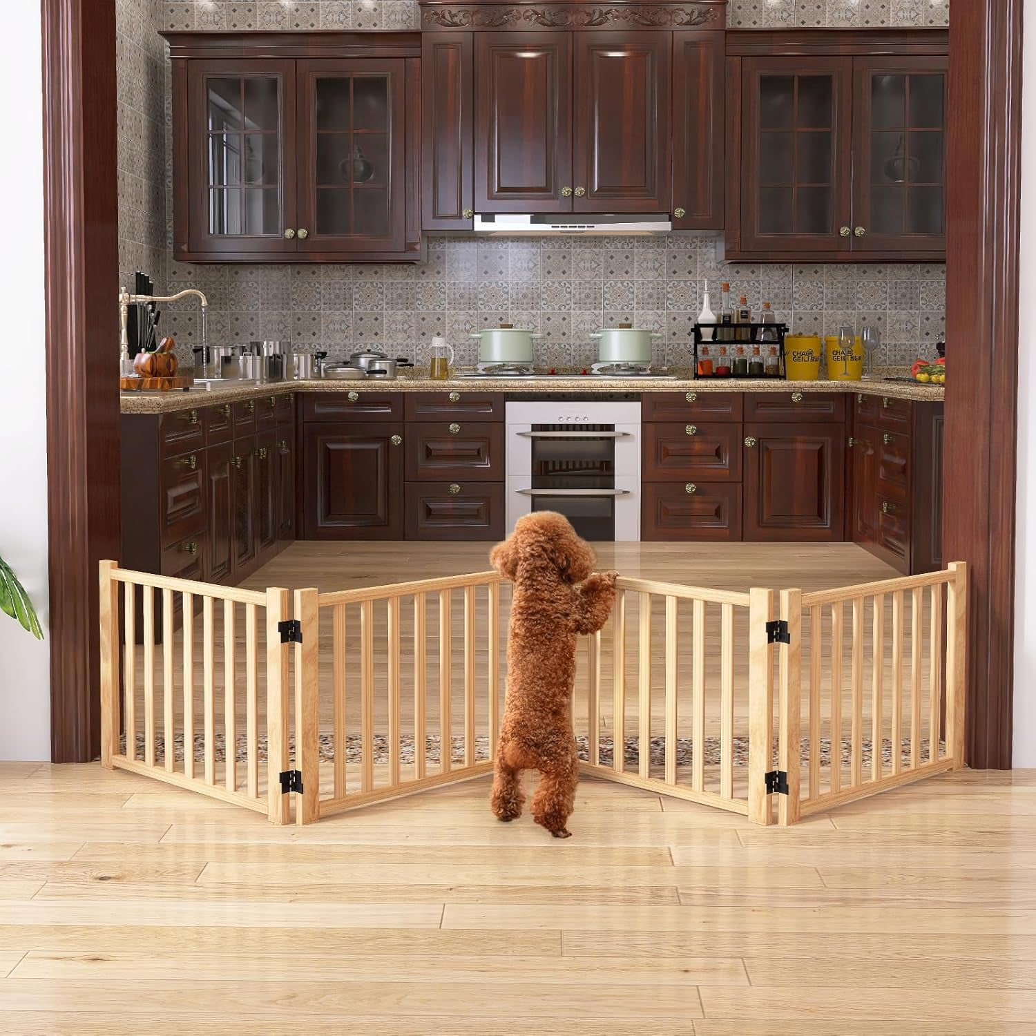 Wooden Freestanding Dog Gates for The House,Dog Gates for Doorways ...