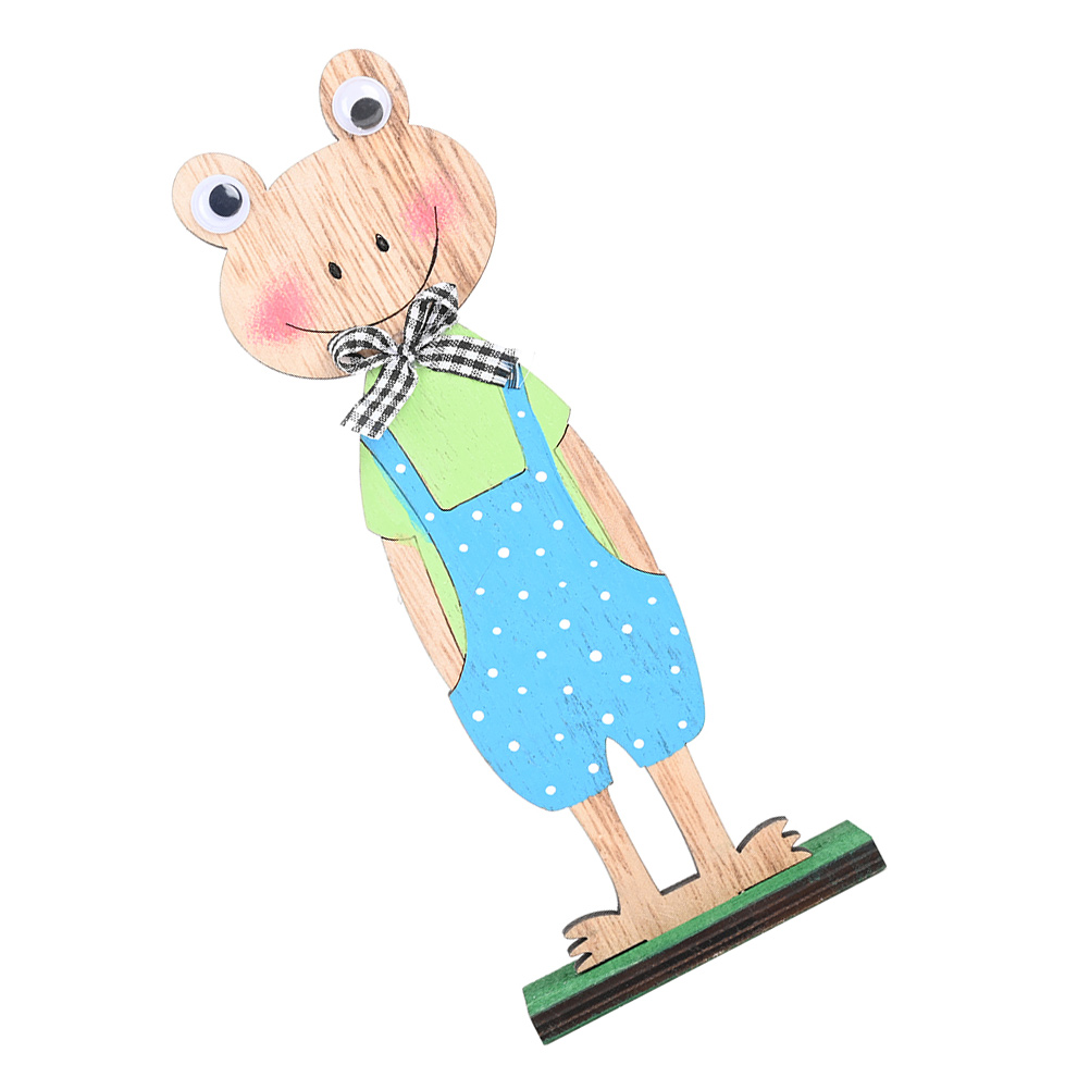 Wooden Frog Ornament Ornament Decor Easter Frogs Crafts Miniature Frog ...