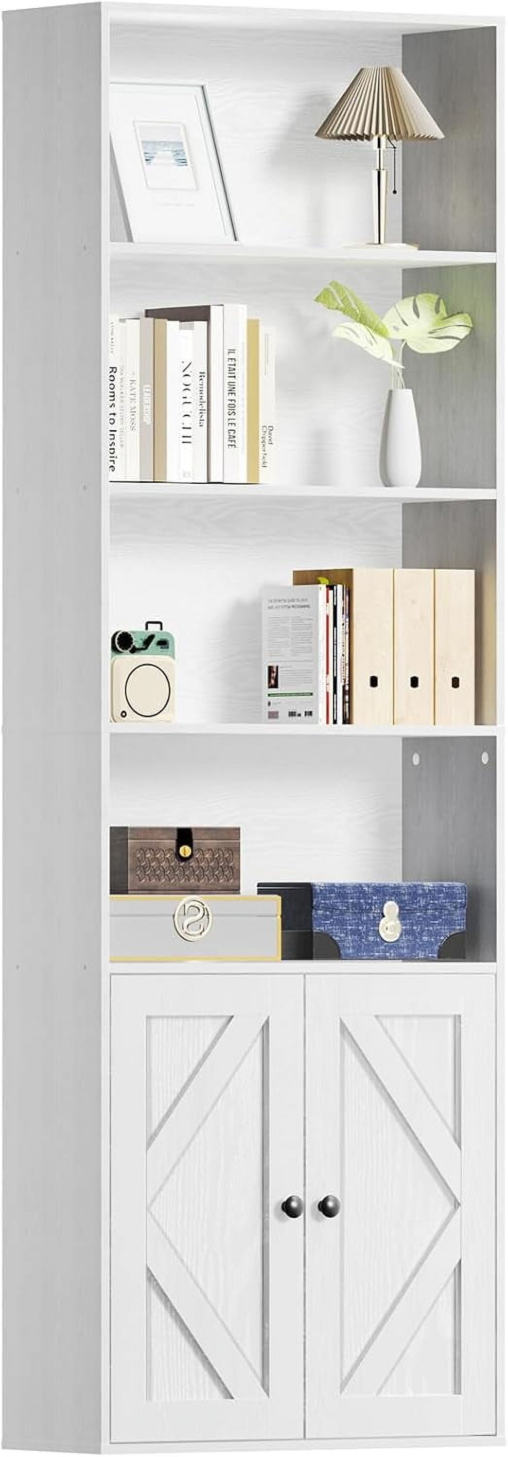 Wooden Functional Bookshelves and Bookcases with Doors and Cabinet ...