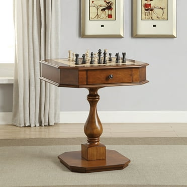Bishop Cherry Finish Reversible Chess Checker Game Table w/Game Tray ...