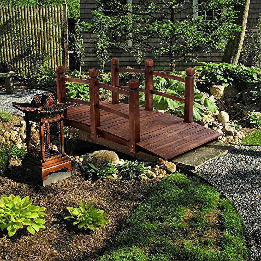 Wooden Garden Arch Bridge Footbridge Decorative Backyard Bridge with ...