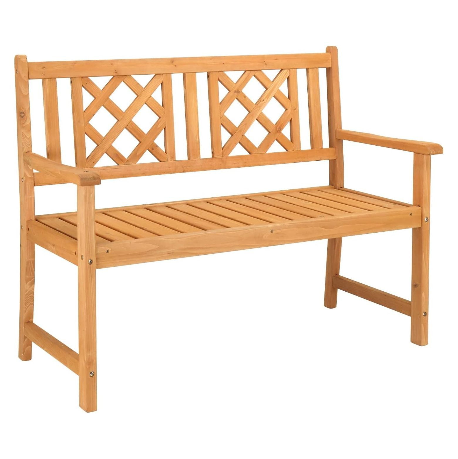 Wooden Garden Bench, Outdoor Wood Patio Bench, Rustic Two Person ...