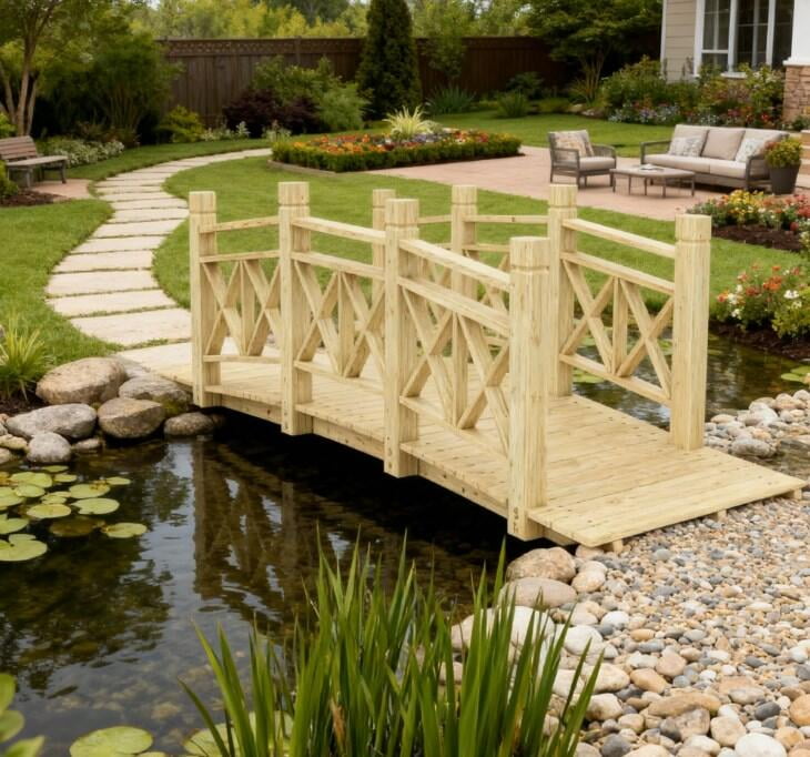 Wooden Garden Bridges Garden Bridge Footbridge for Backyard Ponds ...
