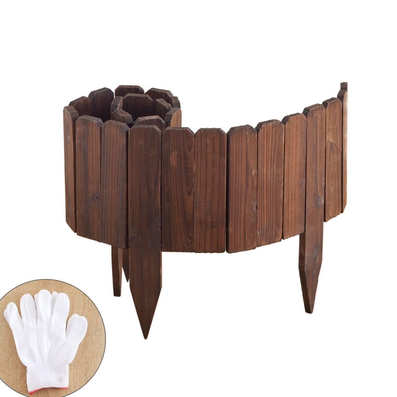 Wooden Garden Edging Border RRF12 Wood Garden Fence Wooden Landscape ...