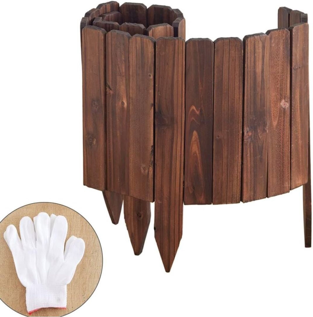 Wooden Garden Edging Border Wood Garden Fence Wooden Landscape Edging ...