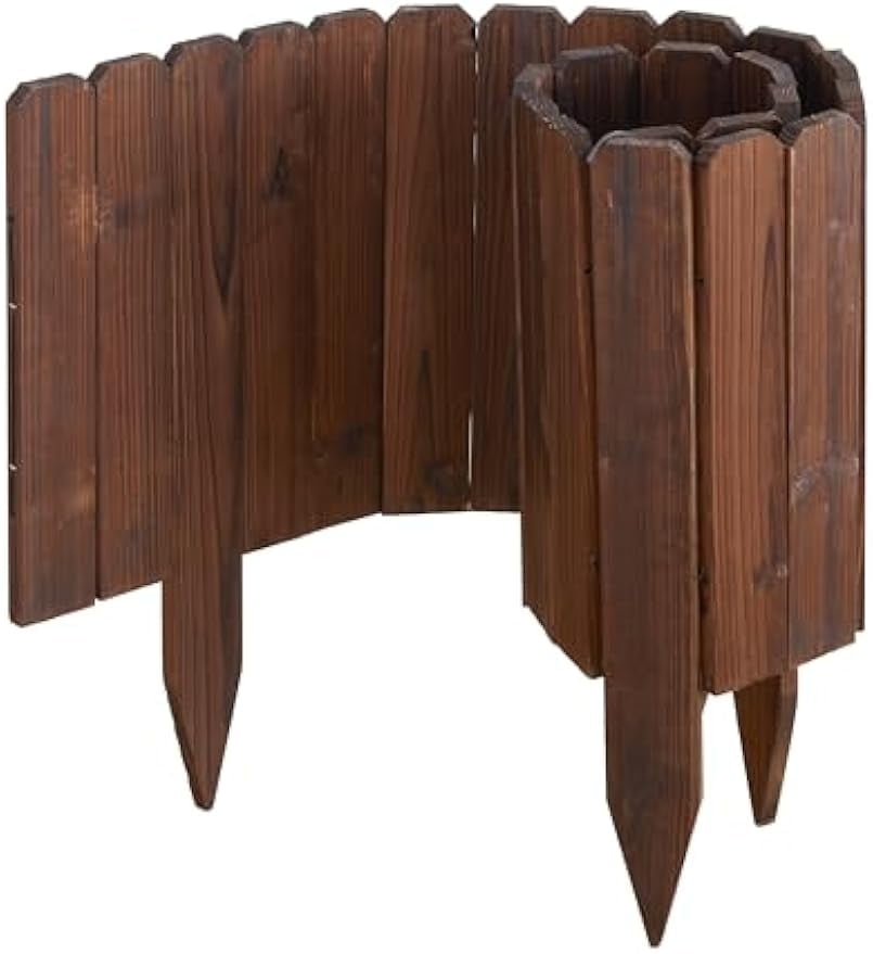 Wooden Garden Fence Wood Garden Edging Border Decorative Landscape ...