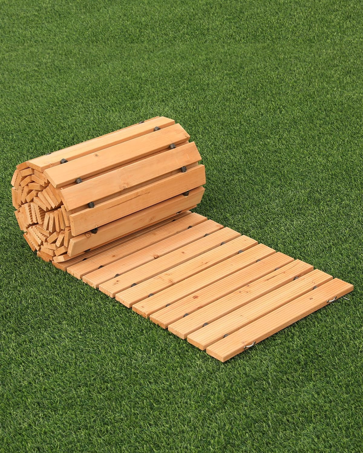 Wooden Garden Pathway, 12 ft L x 17 in W, Non-Slip Straight Garden ...