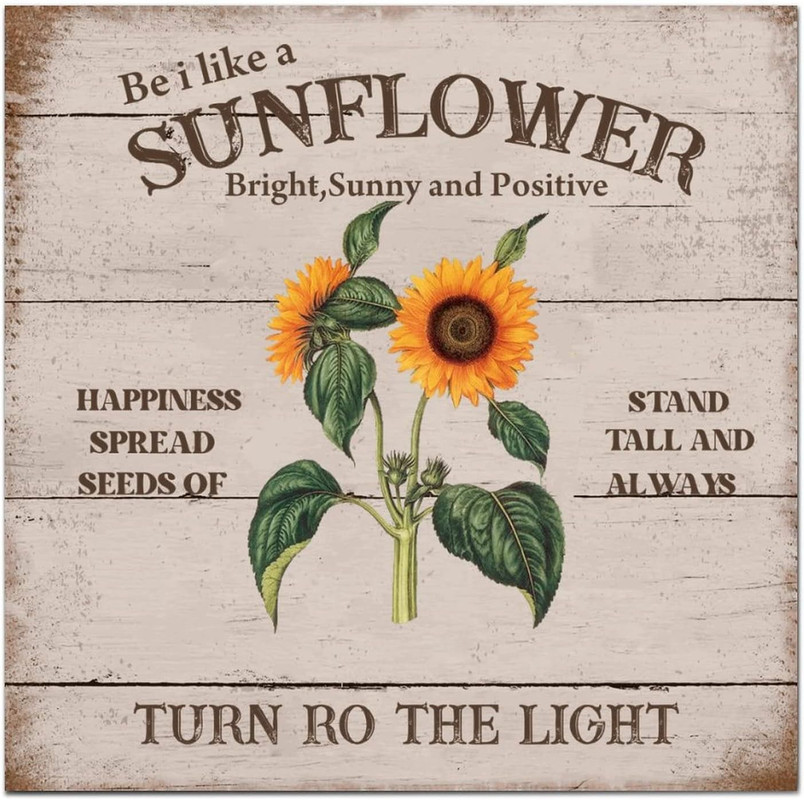 Wooden Garden Signs Sunflower,Vintage Wooden Plaque,Inspirational ...