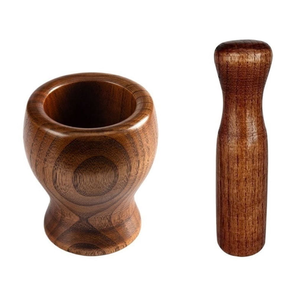 Wooden Garlic Pounder Stone Mortar Kitchen Necklace Grinding Tool ...
