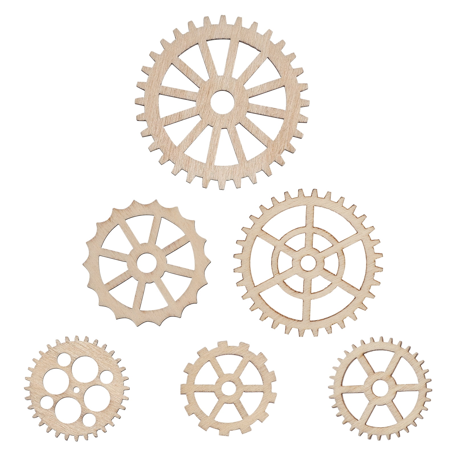 Wooden Gear Wheels 50pcs Wooden Gear Decorations Mini DIY Wooden Crafts ...