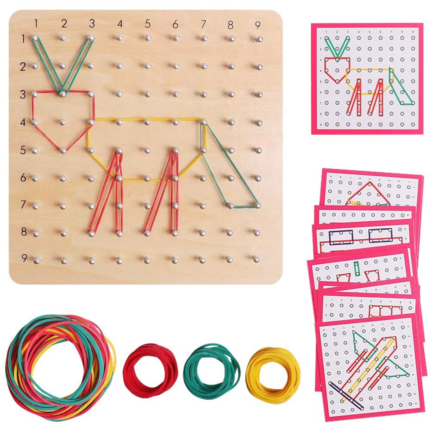 Wooden Geoboard Graphical Educational Toys Mathematical Material Array ...