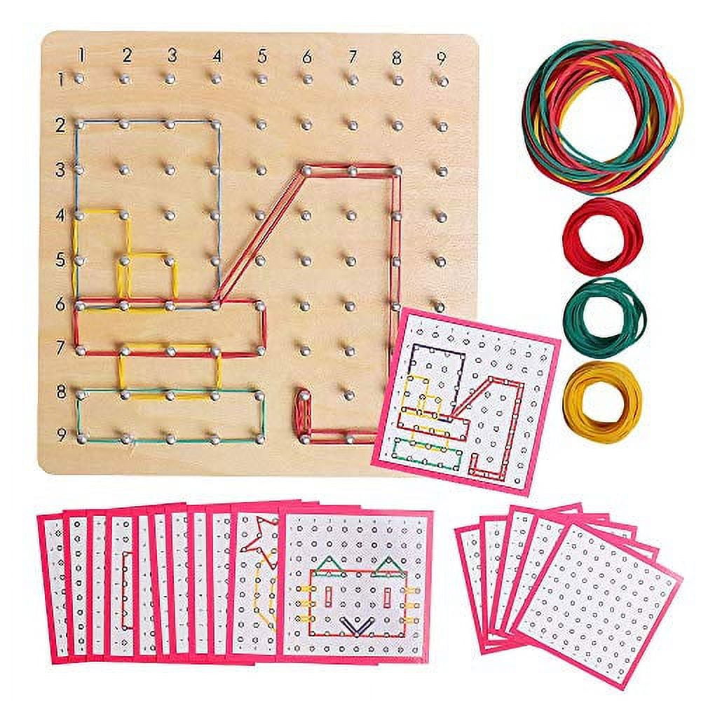 Wooden Geoboard Mathematical Manipulative Matrix 9x9 Material Array ...