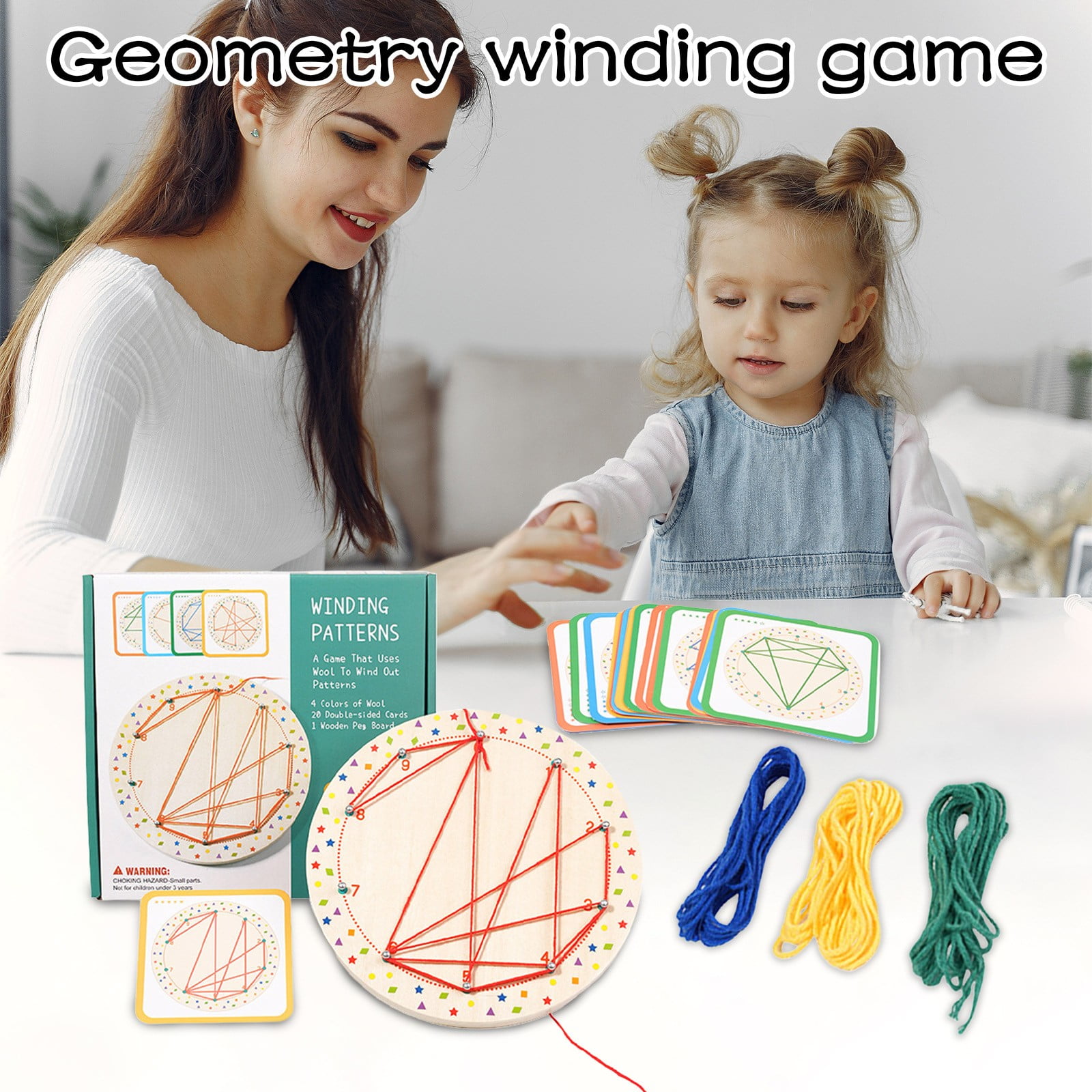 Wooden Geoboard with Rubber Bands – Montessori STEM Puzzle for Kids ...