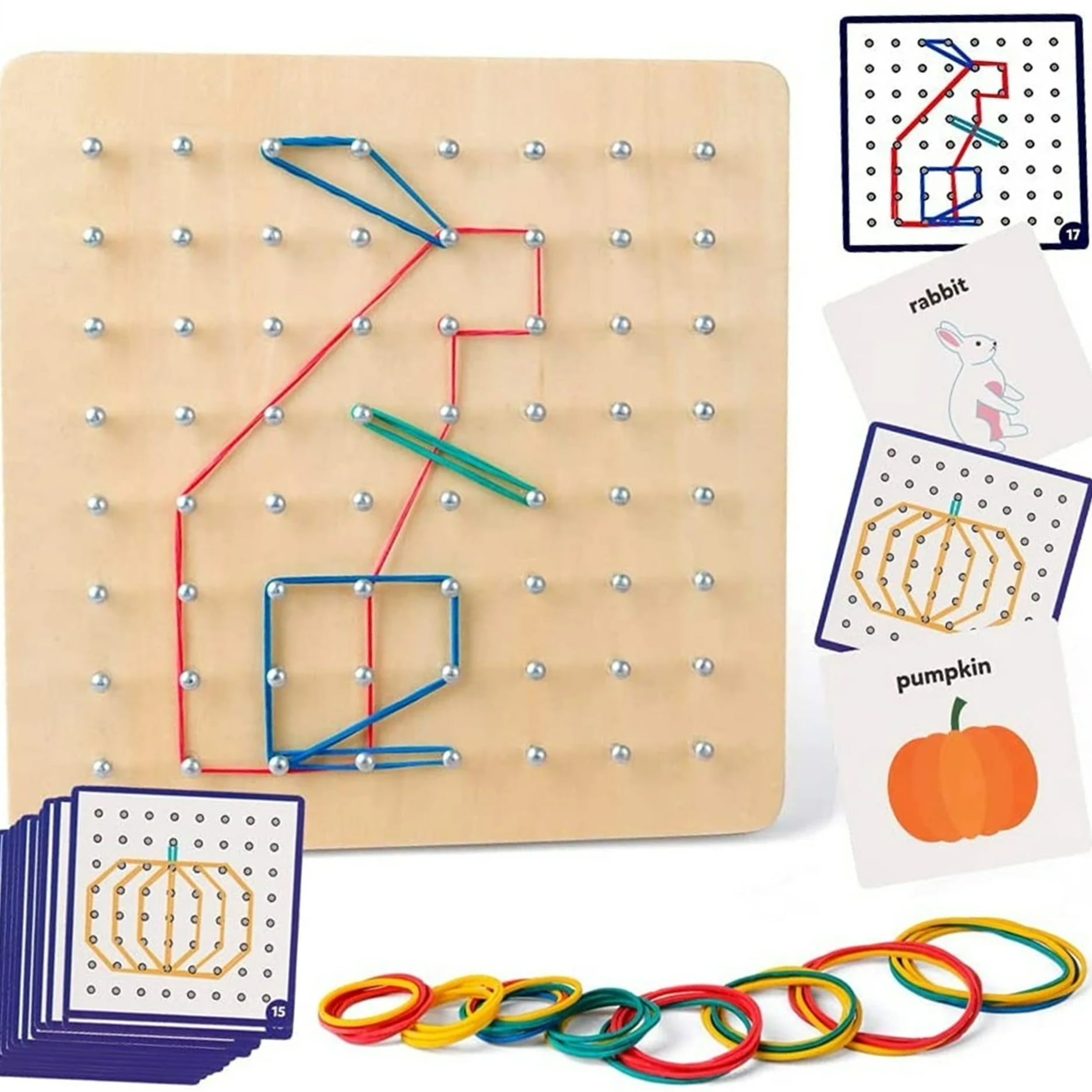 Wooden Geoboards, Mathematical Manipulative Material Array Block Geo ...