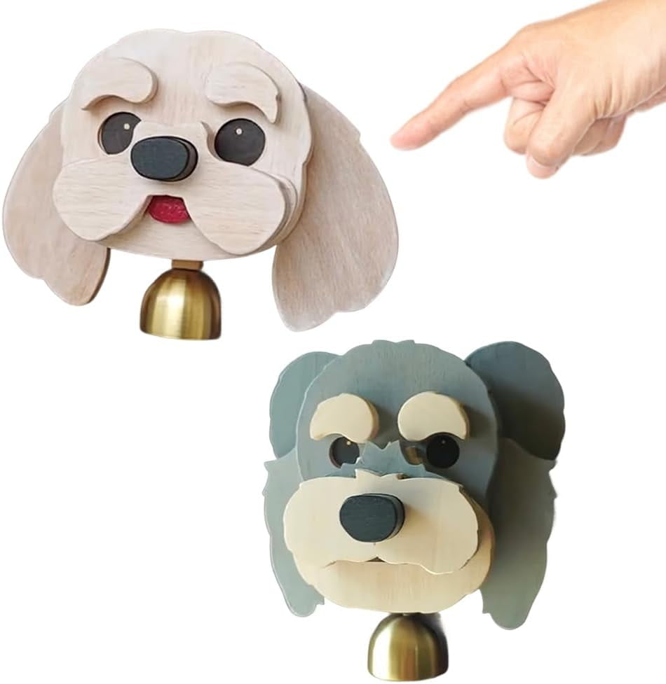 Wooden German Cat Doorbell,Black Walnut Wooden Chime Suction Ornament ...