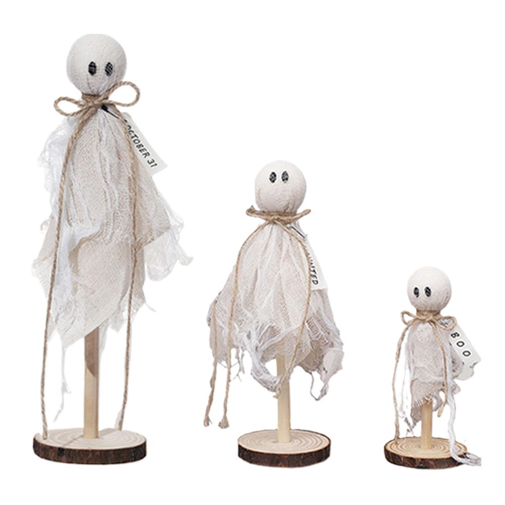 Wooden Ghost Halloween Decorations Indoor, Set of 3 Primitive Ghosts on ...