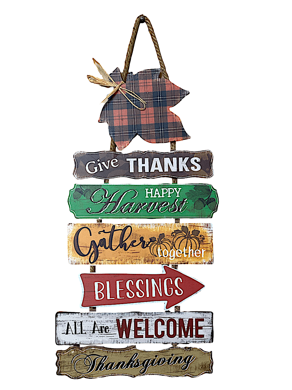 Wooden Autumn Outdoor Hanging Welcome Decor, Give Thanks Thanksgiving ...