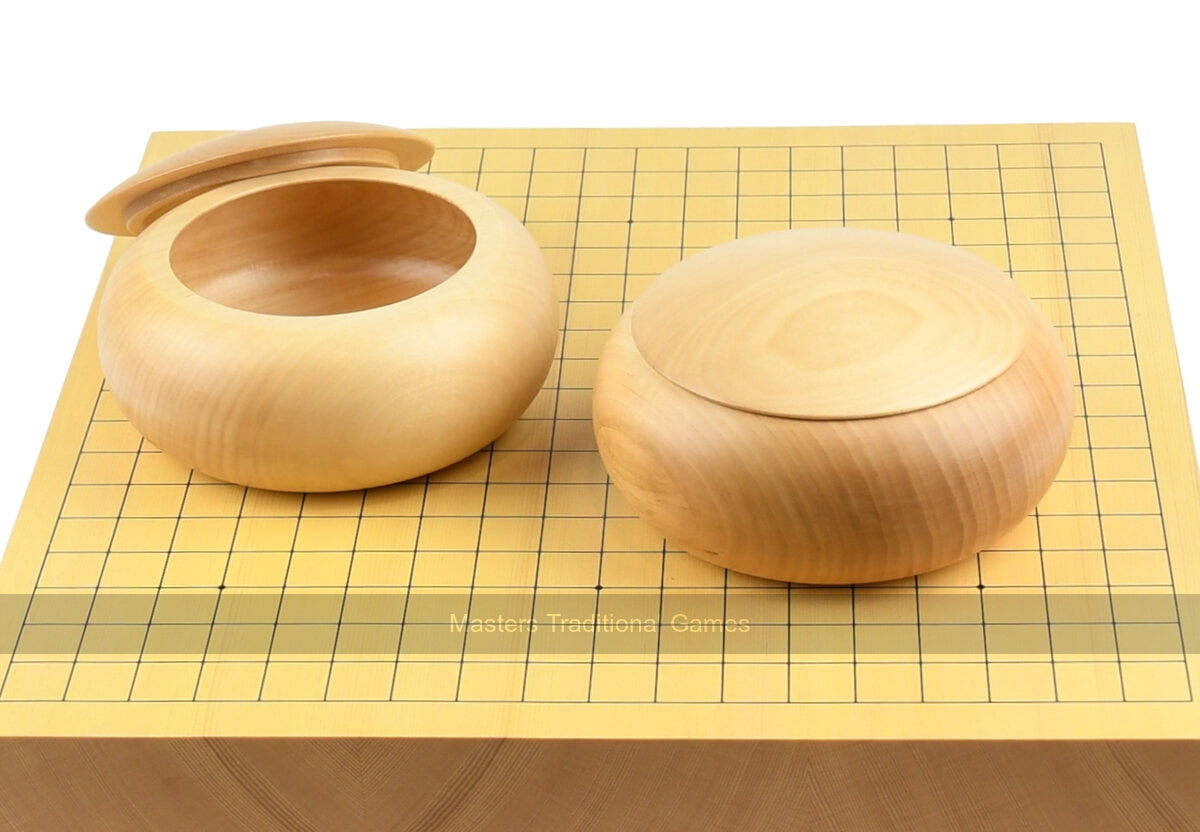 Wooden Go Bowls - Pair, Linden Wood, Natural Finish - Board and stones ...