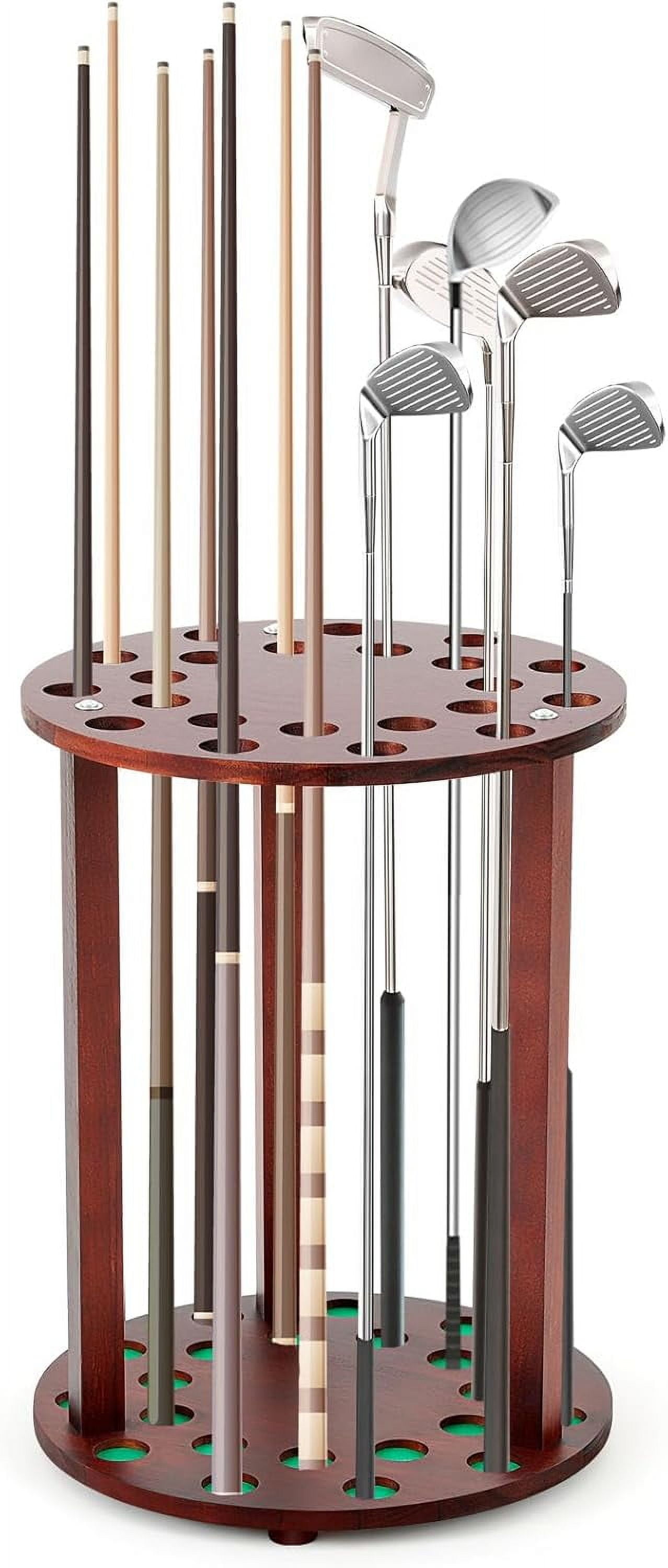 Wooden Golf Club Display Rack Pool Stick Holder Putter Stand for 22 ...