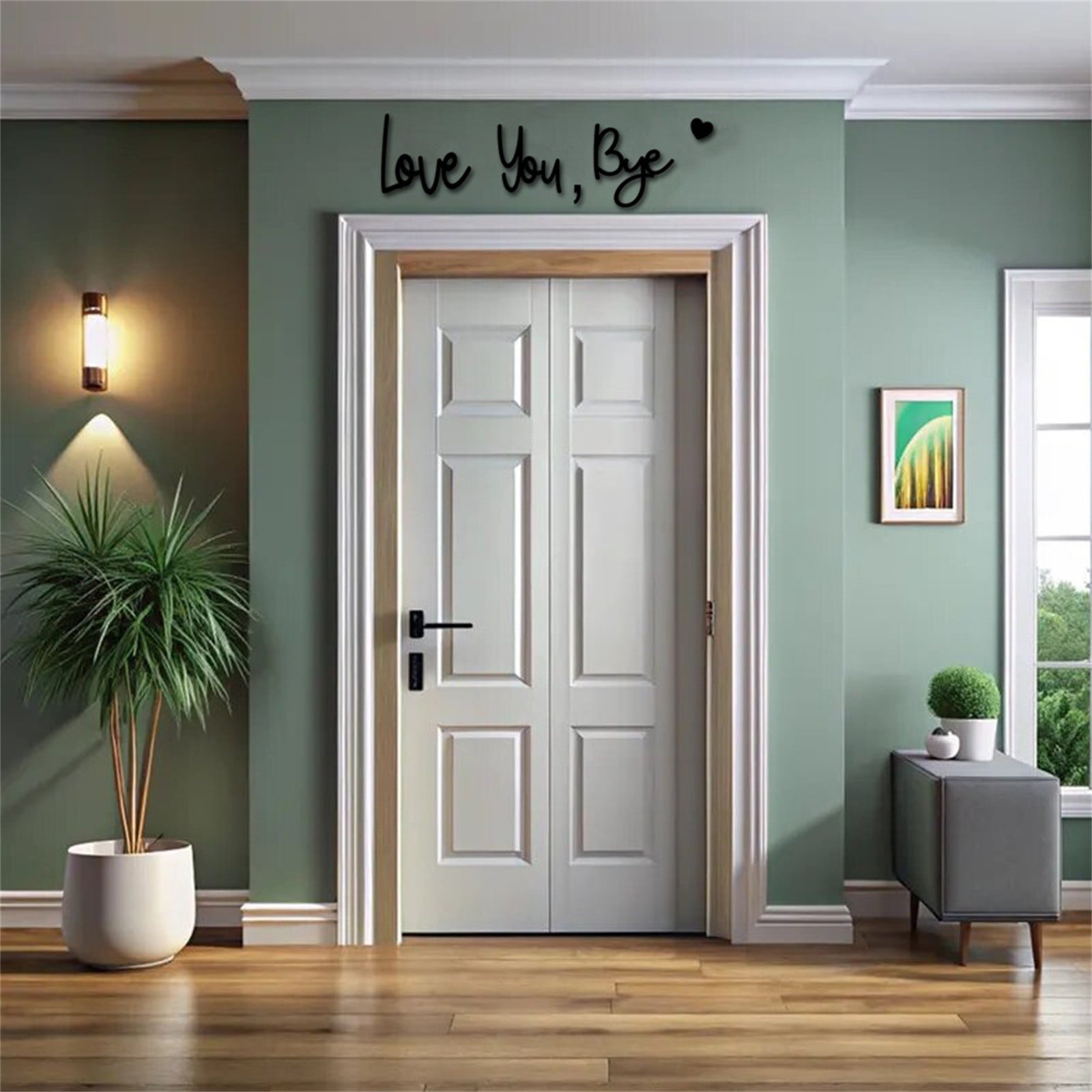 Wooden Goodbye Sign Wall Decor Simple Love Message Home Living Room ...