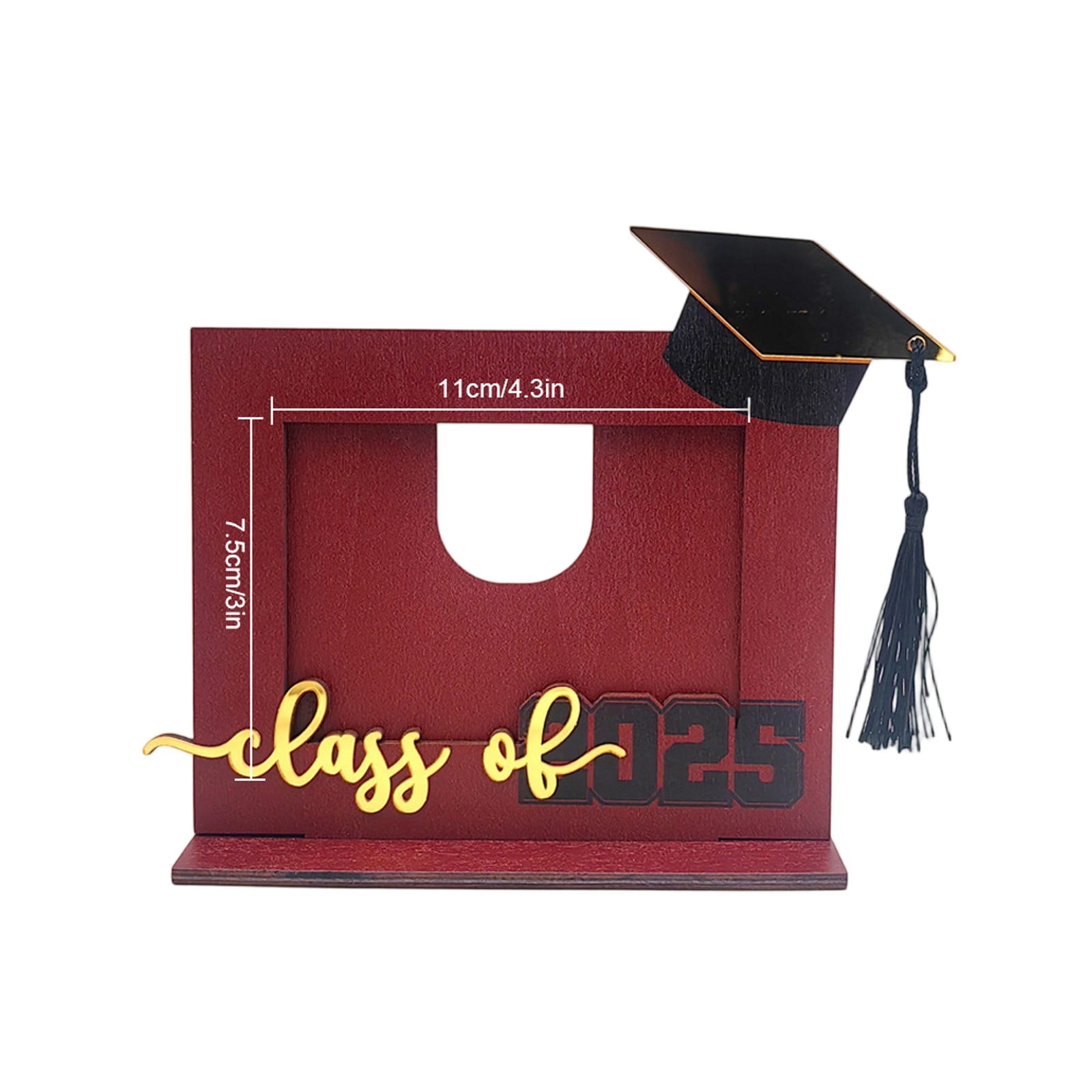 Wooden Graduation Photo Frame Red 3D Graduation Picture Display 1PC ...