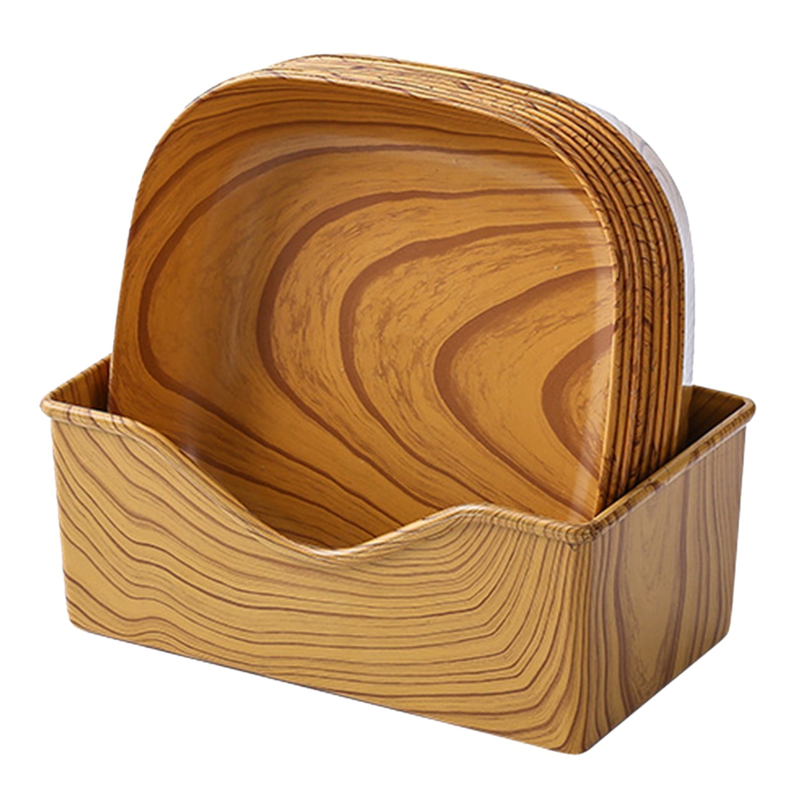 Wooden Grain Square Household Spit Bone Dish Dried Fruit Fruit Cake ...