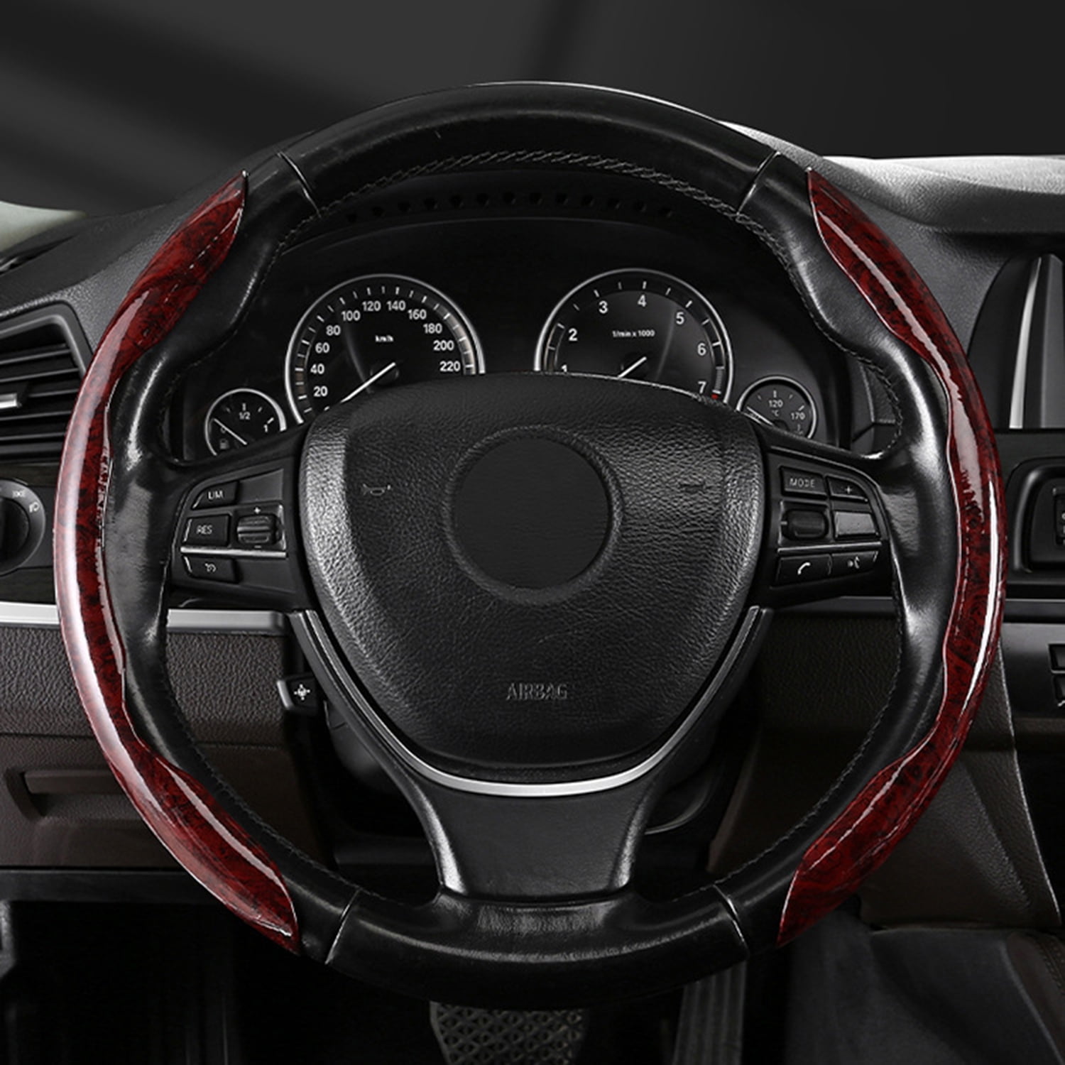 Wooden Grain Steering Wheel Cover is Soft and Fits Well With Anti Slip ...