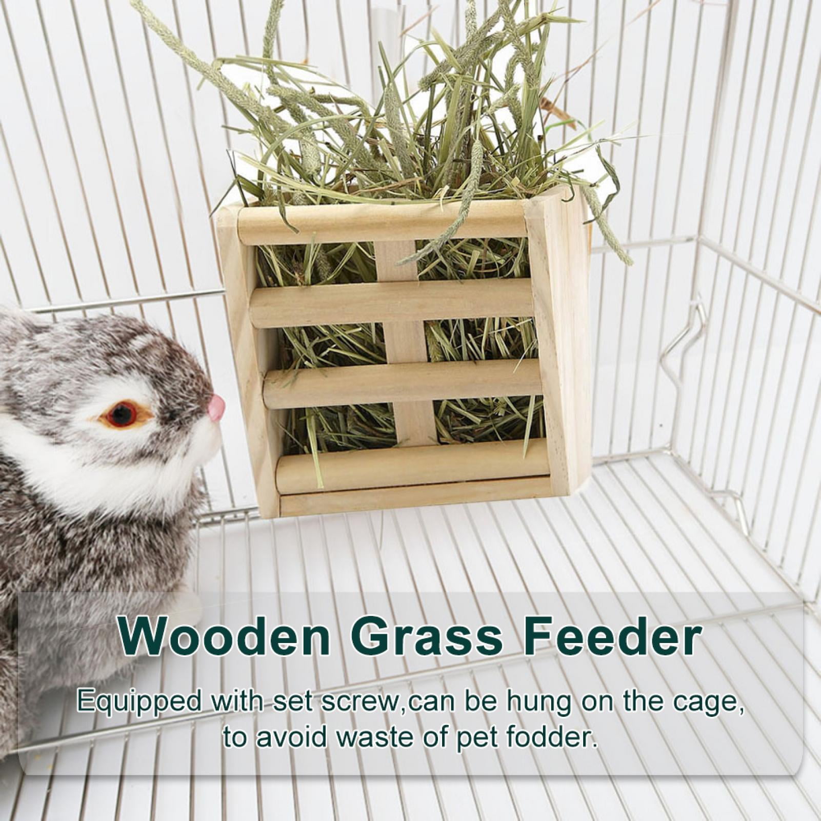 Wooden Grass Feeder, Rabbit Fodder Feeder Stand Food Bowl Pet Supplies ...