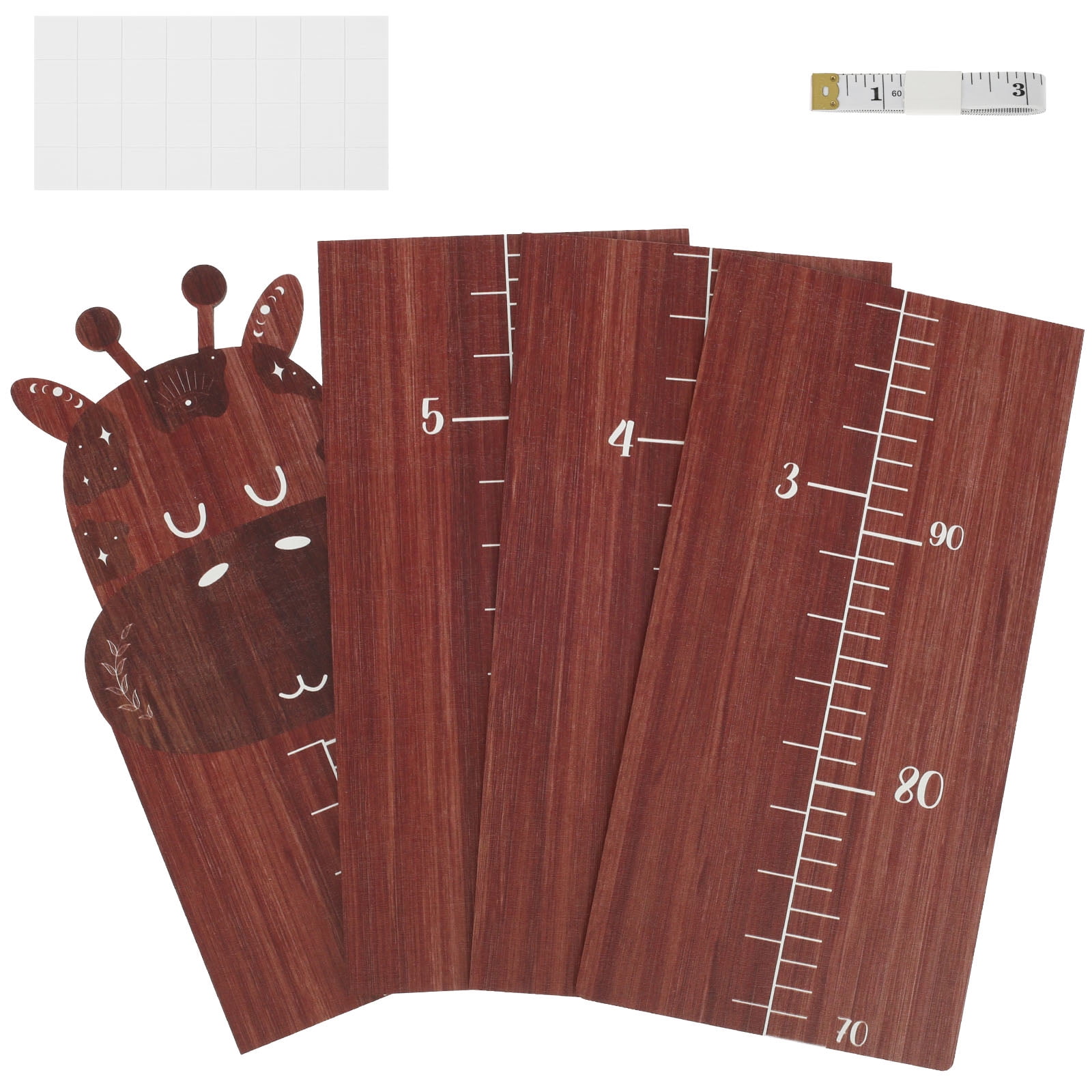 Wooden Growth Chart Cute Cartoon Wood Height Chart with Double Scale ...