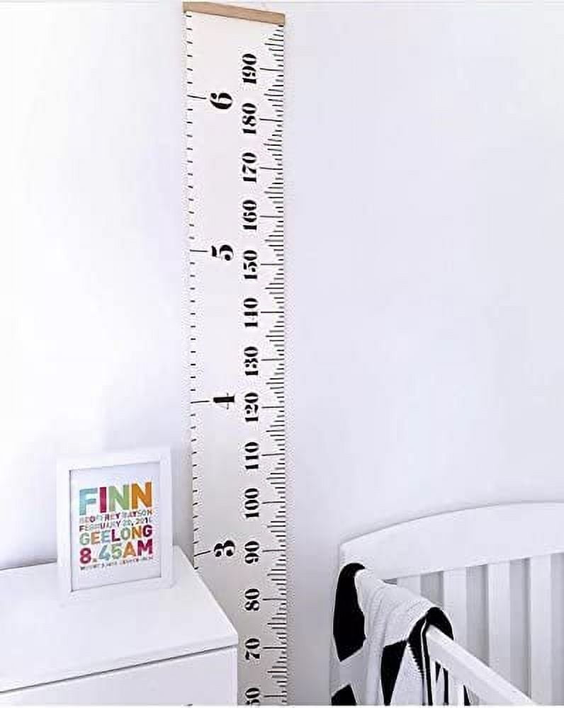 Wooden Growth Chart Fabric Canvas Height Measurement Ruler for Kids ...
