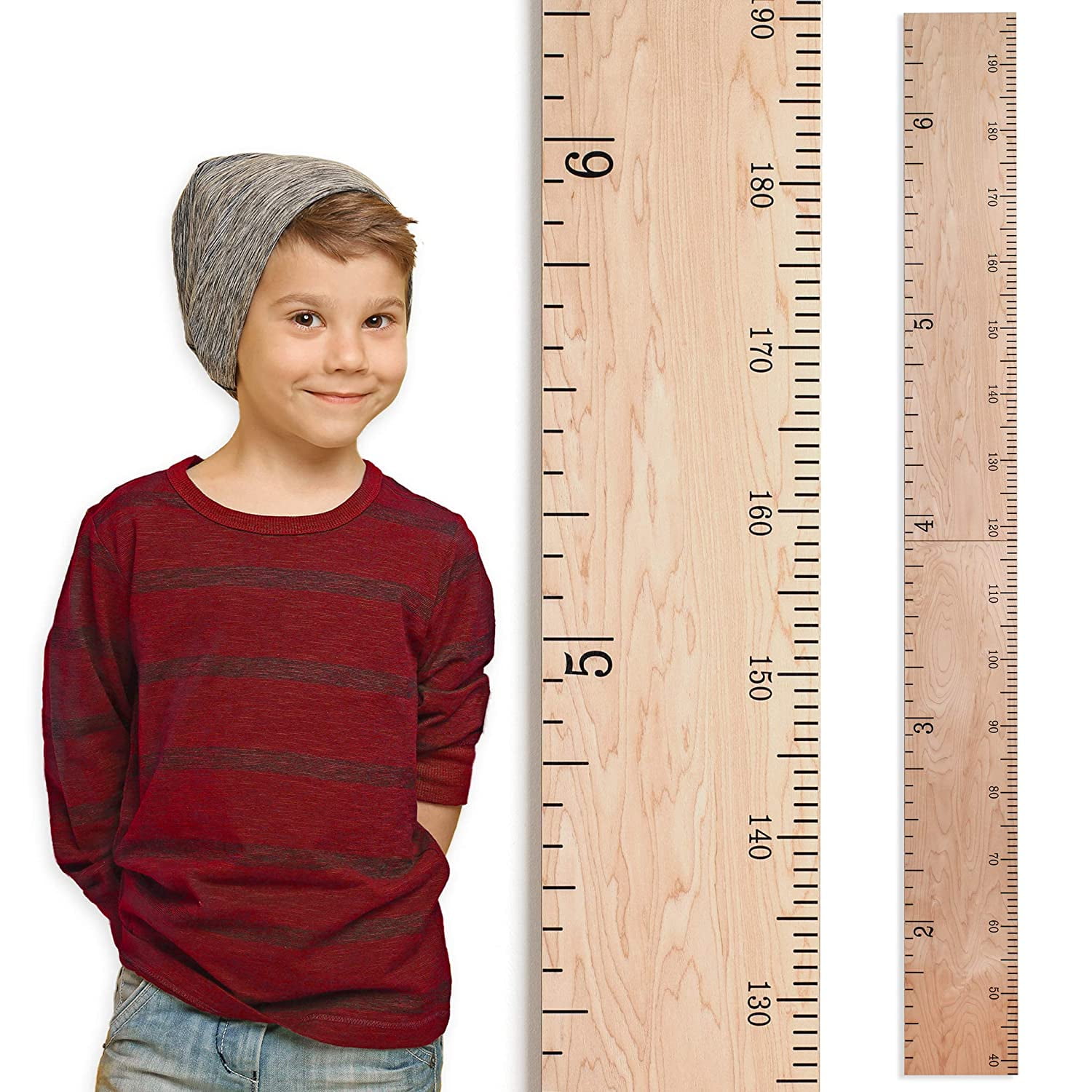 Wooden Growth Chart for Wall - Size Height Chart for Kids, Growth ...