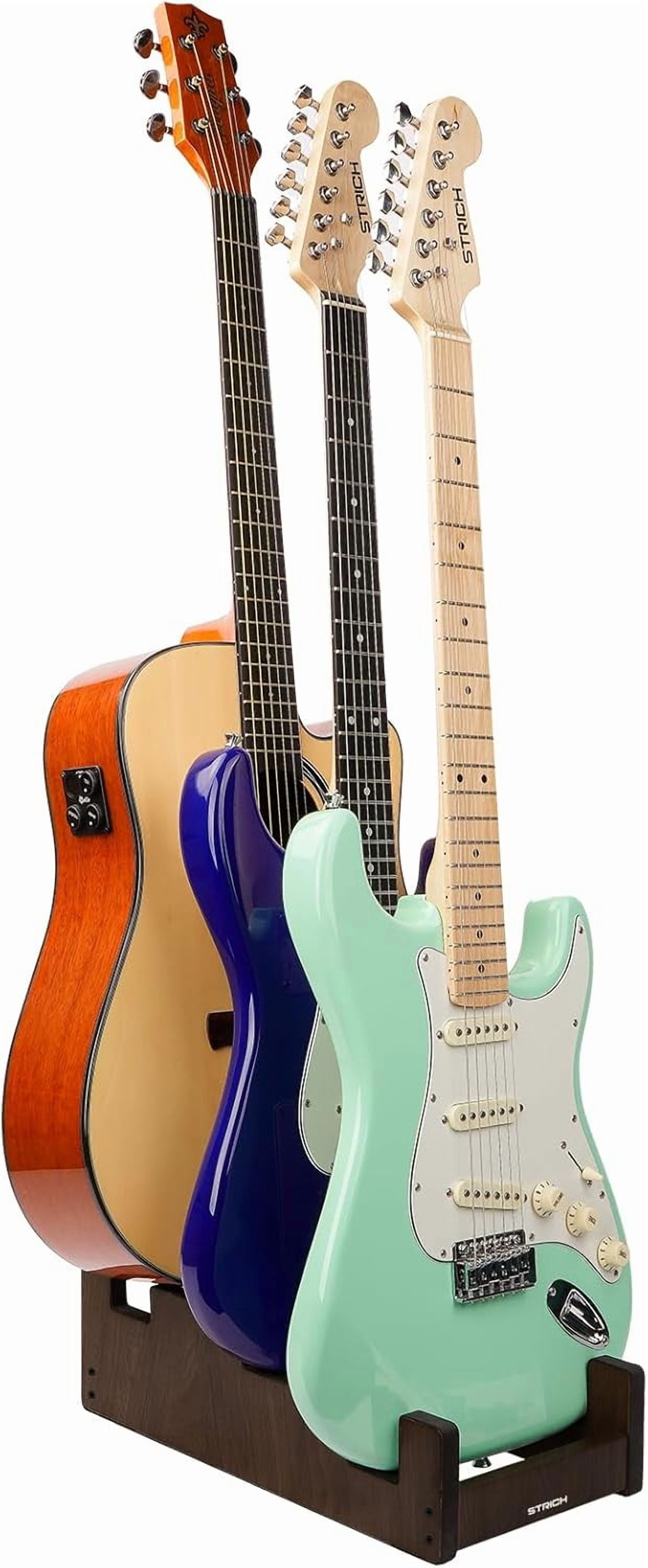 Wooden Guitar Stand for Multiple Guitars, 3-Holder, Front Display Space ...