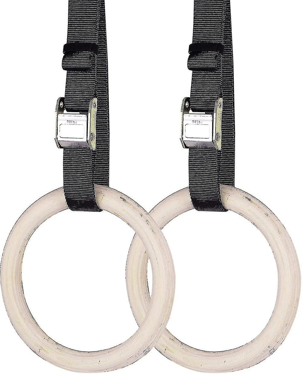 Wooden Gymnastics Rings Including Suspension Straps - Set Of 2-6 Meters ...