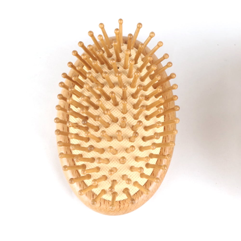 Wooden Hair Brush, No Handle Design, Round Wood Pins Anti-Static ...