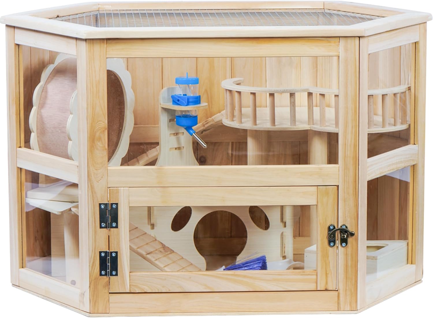Wooden Hamster Cage 3 Tier Small Animal Cage,Large Syrian Hamster House ...
