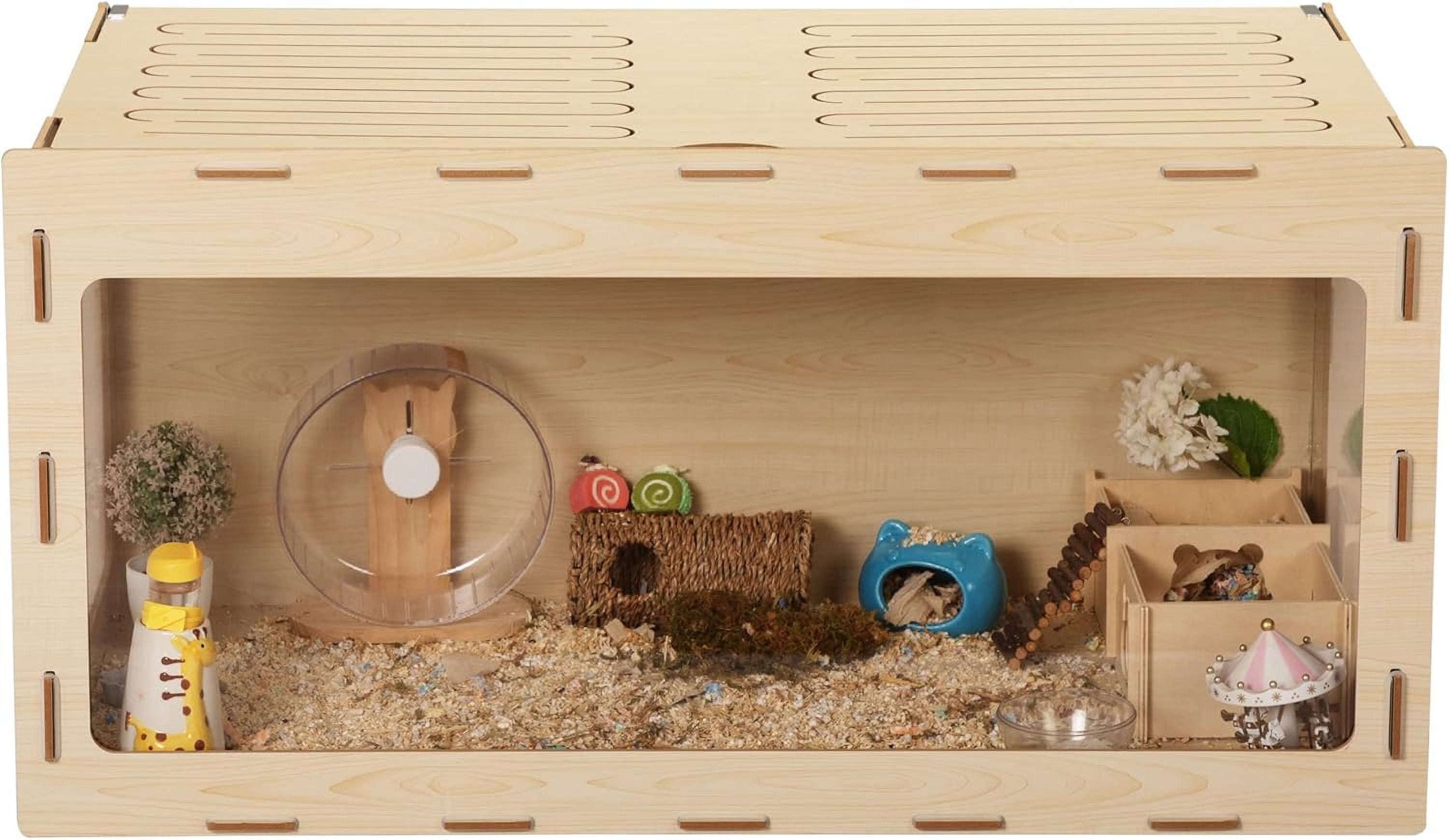 Wooden Hamster Cage Large Animal Cage Acrylic Transparent Board ...
