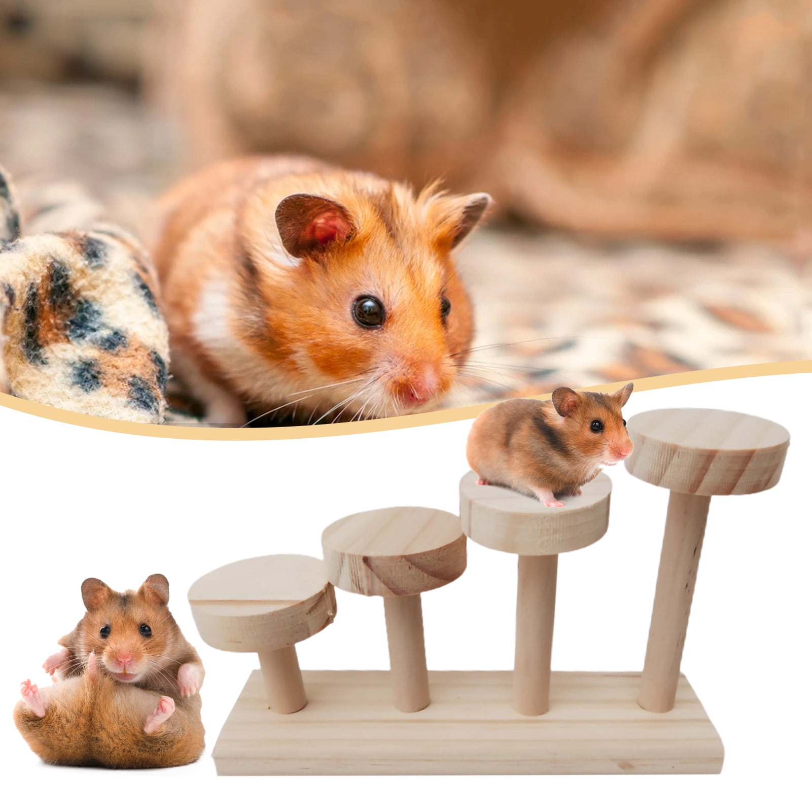 Wooden Hamster Climbing Toys Platform, Rat Habitat Playground Scratch ...