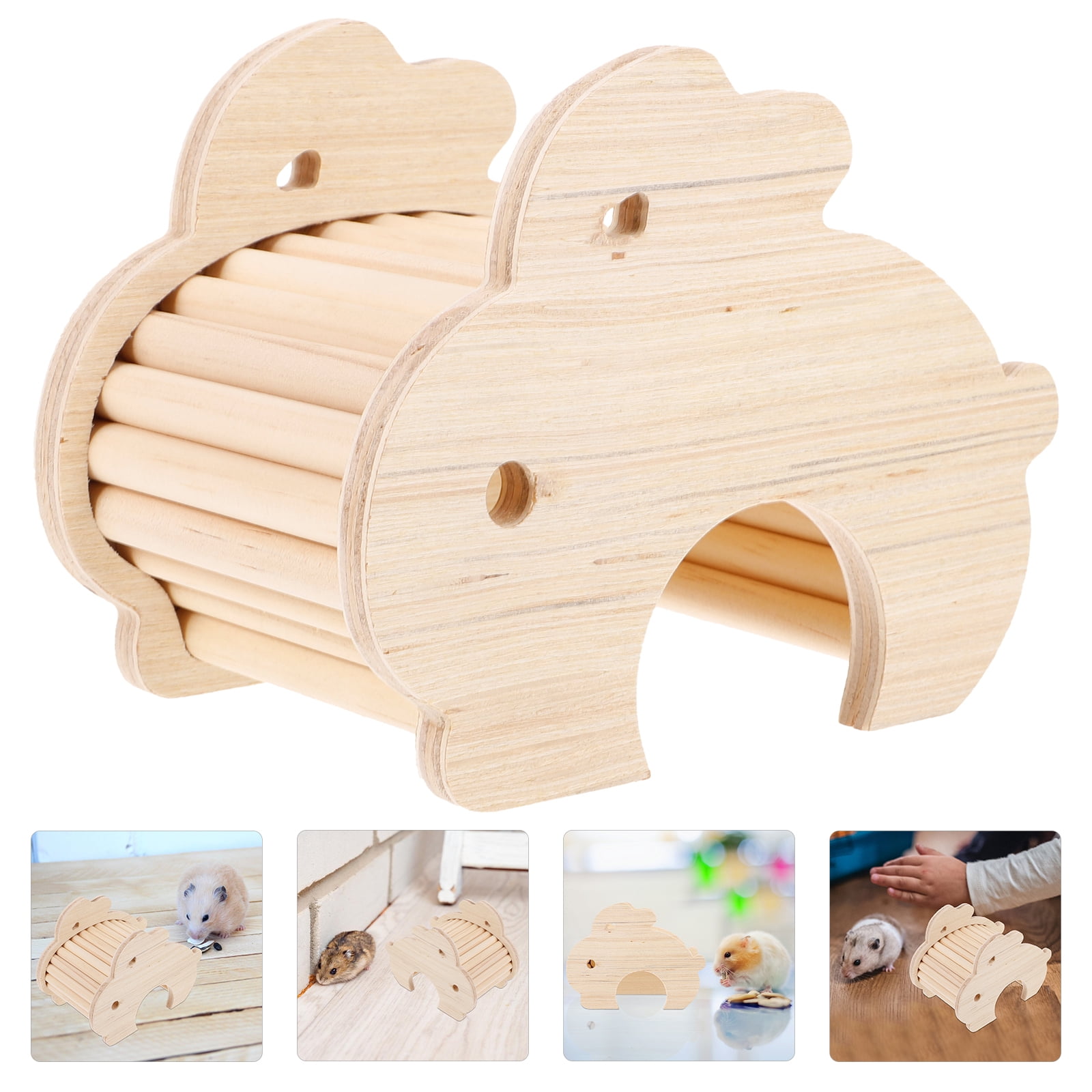 Wooden Hamster Guinea Pig Hideout Chinchilla Hut Small Animal Hideaway ...