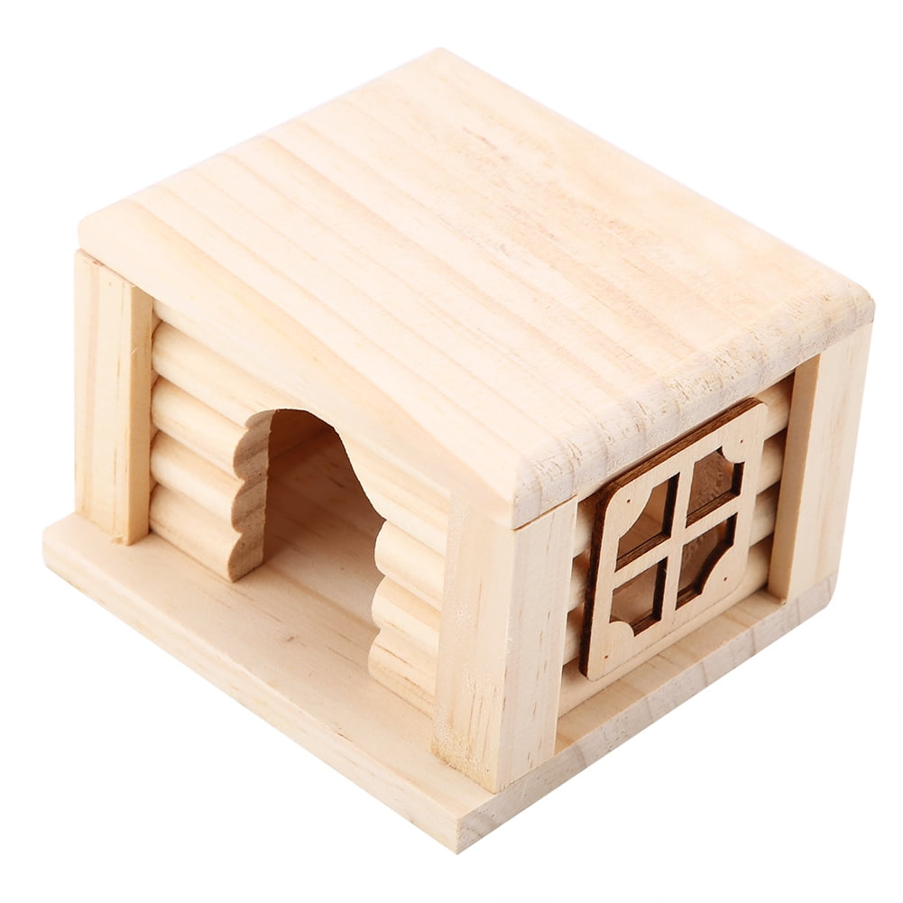 Wooden Hamster House, Single Chamber Hamster Hideout with 2 Window ...