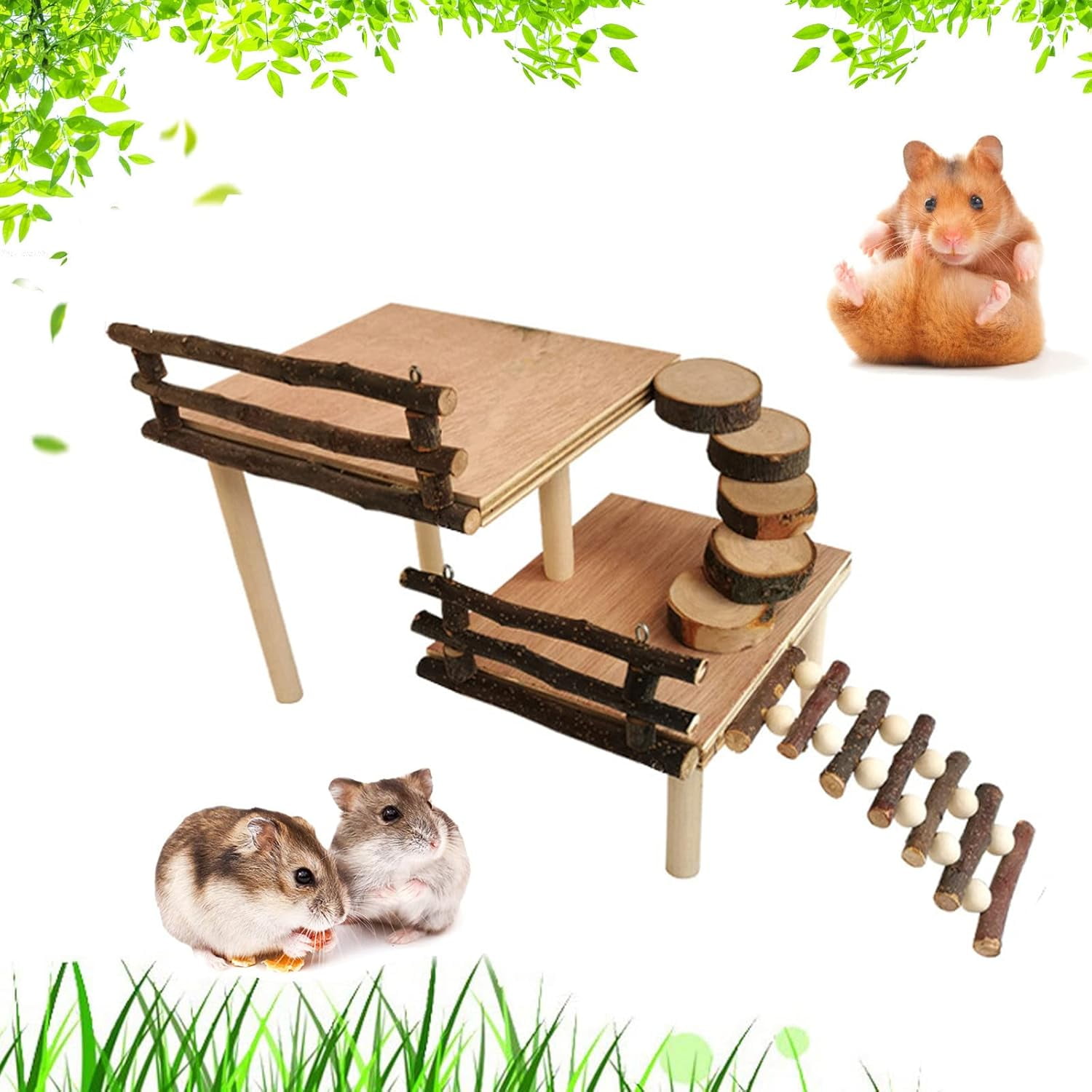 Wooden Hamster Platform for Cage, Hamsters Playground Climbing Toy ...