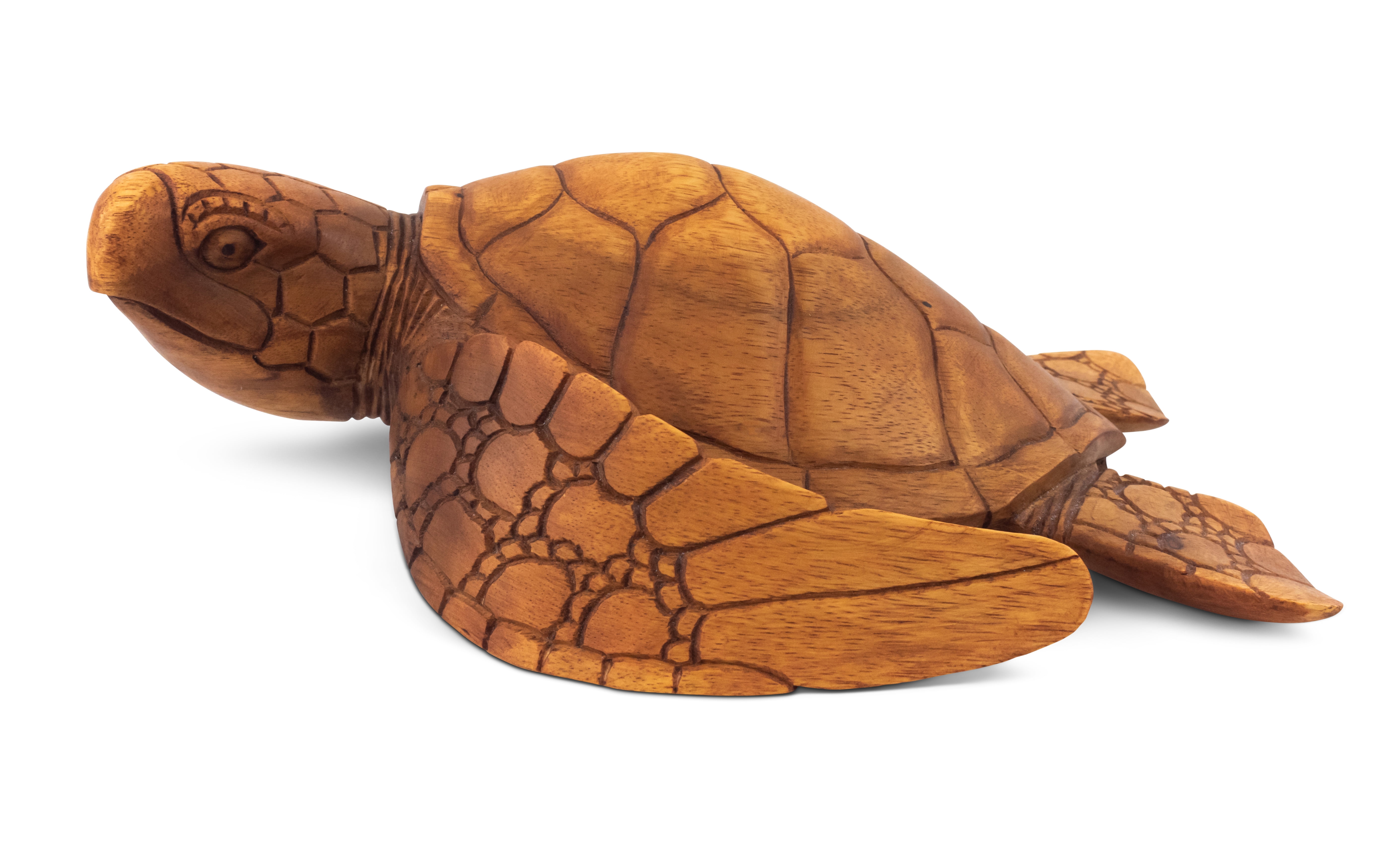 Wooden Hand Carved Sea Turtle Tortoise Statue Figurine Sculpture ...